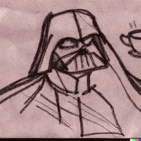 “napkin Sketch Of Darth Vader By An Experienced Artist Who Has Had Too