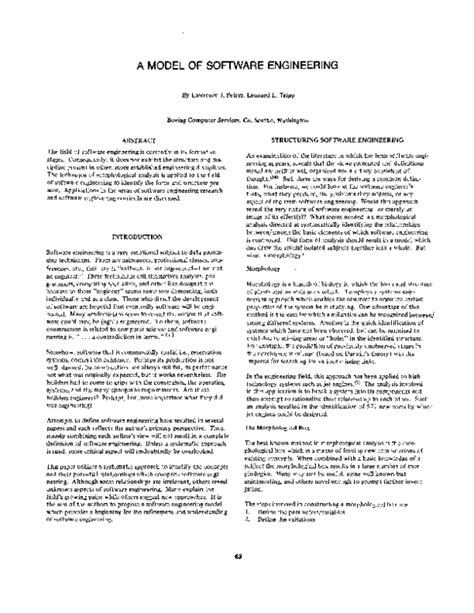 Pdf A Model Of Software Engineering