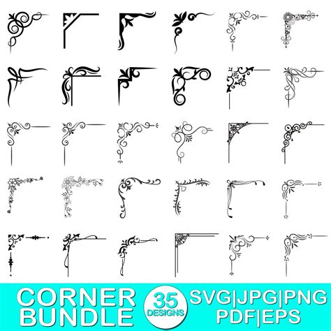 Quality Corner Svg Bundles Corner Svg Floral Corner Decorative Page
