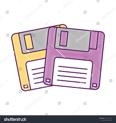 Two Floppy Memory Vintage Backup Stock Vector Royalty Free 1012721014