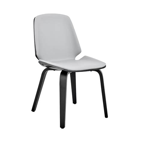 Brinley Gray Faux Leather And Black Wood Dining Room Accent Chair