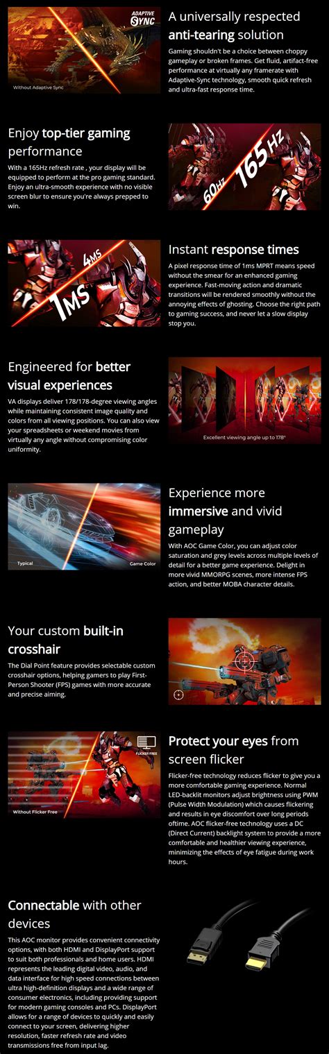 Aoc 24g2se 238 Fhd 165hz 1ms Hdr Adaptivesync Gaming Monitor