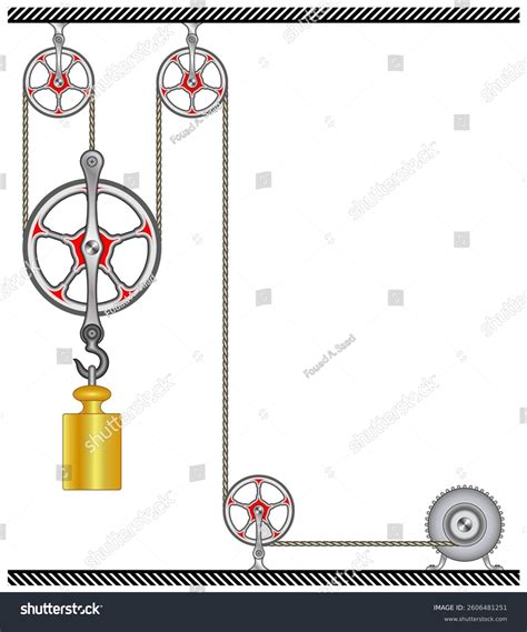 Pulley Wheel On Axle Shaft Enabling Stock Vector Royalty Free 2606481251 Shutterstock