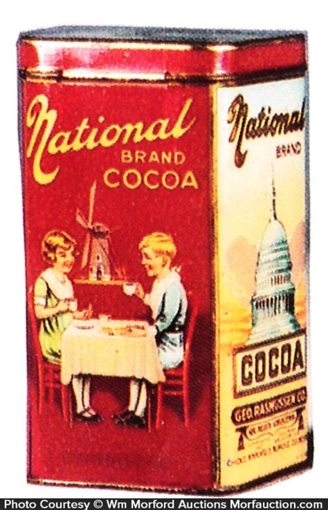 National Cocoa Tin Antique Advertising