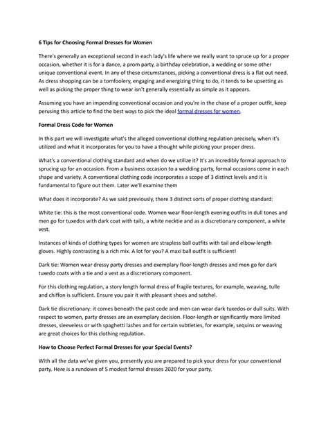 Ppt Formal Women Dressesdocx Powerpoint Presentation Free Download