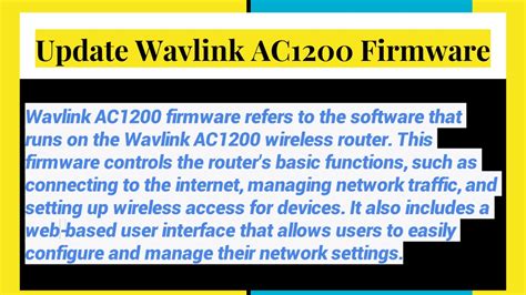 Ppt Update Wavlink Ac1200 Firmware Powerpoint Presentation Free Download Id 11886237