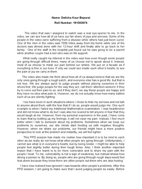 Ppd Reflective Essay Pdf