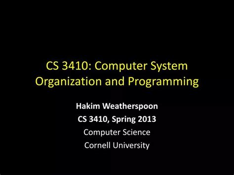 PPT CS Computer System Organization And Programming PowerPoint Presentation ID