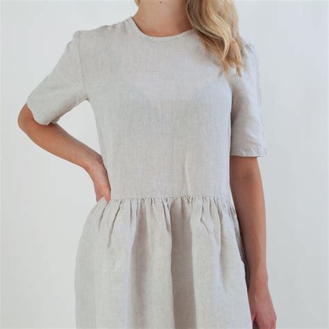 Natural Linen Circle Dress Oversize Linen Dress