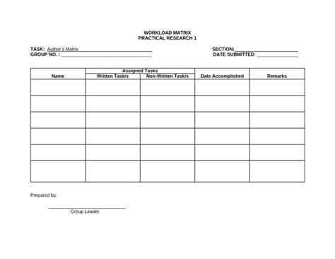 Workload Matrix 2 Pdf