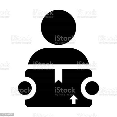 수출 화물 택배 및 배달 문양 그림 기호에 대 한 패키지 상자 아이콘 벡터 남성 물류 노동자 서비스 사람 프로필 아바타 고객에