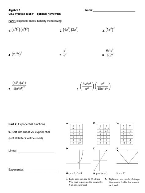 Ch 6 Practice Tests Download Free Pdf Exponential Function Exponentiation