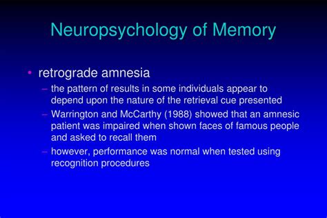 Ppt Neuropsychology Of Memory Powerpoint Presentation Free Download Id6569270