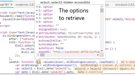Javascript Access Select2 Html Options From Knockout Custom Binding