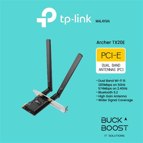 Tp Link Ax Wi Fi Bluetooth Pcie Adapter For Desktop Pc Archer Tx E Shopee Malaysia