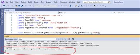 Build React App Using Visual Studio 2019