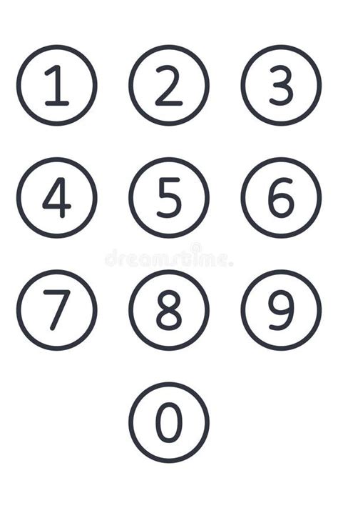 Vector Icons Numbers For Phone Keypad Input Fields And Navigation Clean Numeric Symbols For