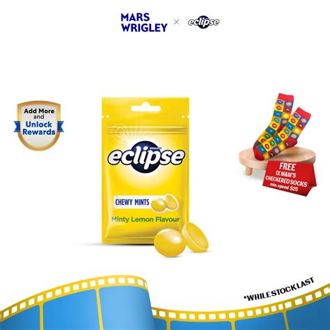 Eclipse Chewy Mints Lemon Bag 45g Candy Intense Freshness Snacks