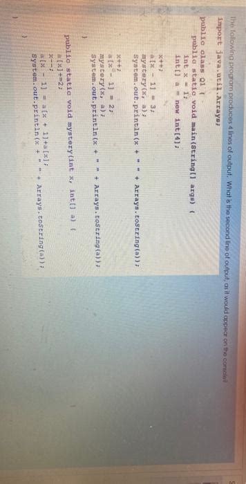 Solved The Following Program Producos 4 Lines Of Output