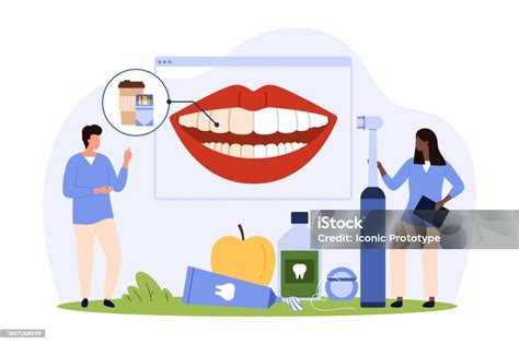 개인 치과 위생 치아 미백 제품 작은 사람들 보여주는 인포 그래픽 포스터 가글에 대한 스톡 벡터 아트 및 기타 이미지 가글 가정 생활 개념 Istock