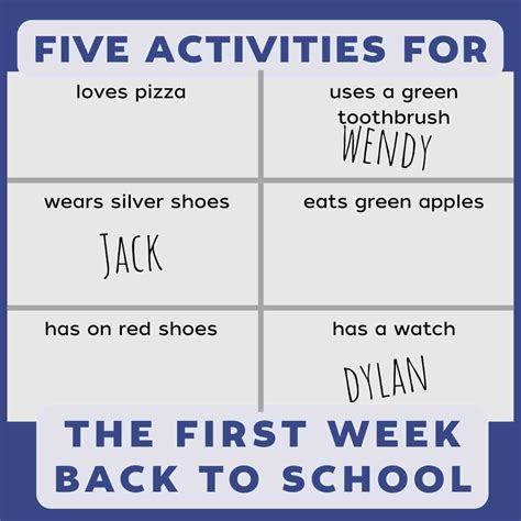 First Days Of Preschool Activities