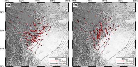 Comparison Of Post Seismic Surface Displacements 9 Years After The Download Scientific Diagram
