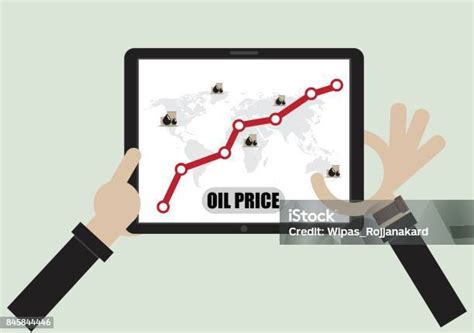 태블릿 컴퓨터 원유 상승 가격 그래프의 비즈니스 남성 손 포인트 화면 가격에 대한 스톡 벡터 아트 및 기타 이미지 가격