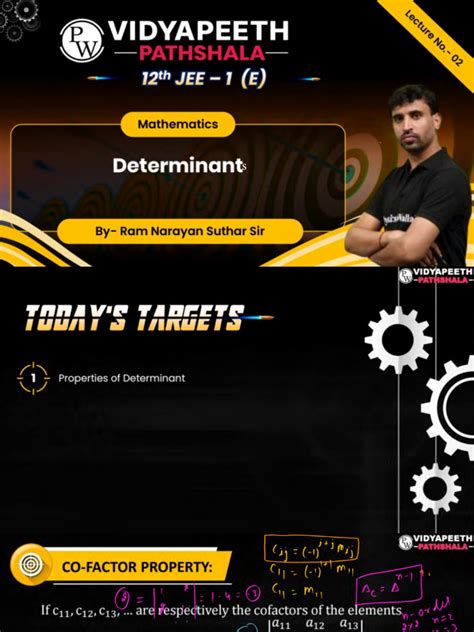 Determinants 02 Class Notes Pathshala 12th Jee 2024 Lj11ea Pdf