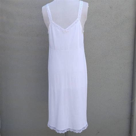 Vintage White Full Slip By Shadowline Size 40 Depop