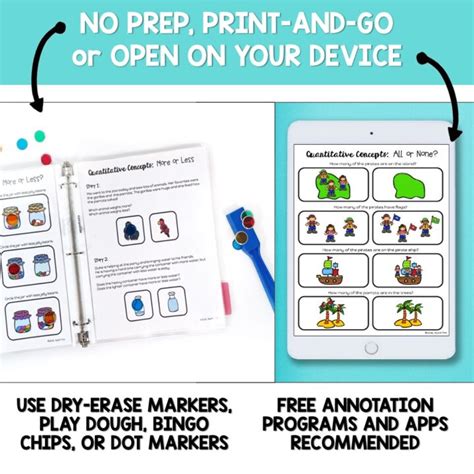 Quantitative Concepts Speech Therapy No Prep Allison Fors Inc