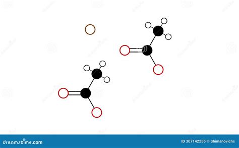 Copper Ii Acetate Molecule Structural Chemical Formula Ball And Stick