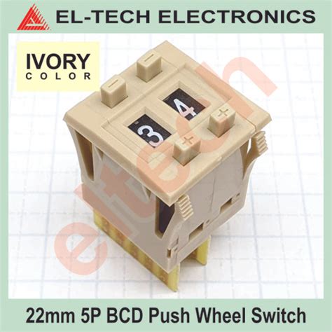 Jual 22mm Bcd Push Wheel Pushwheel Switch 5p 5pin 5 P Pin Ivory Kota Surabaya Eltech
