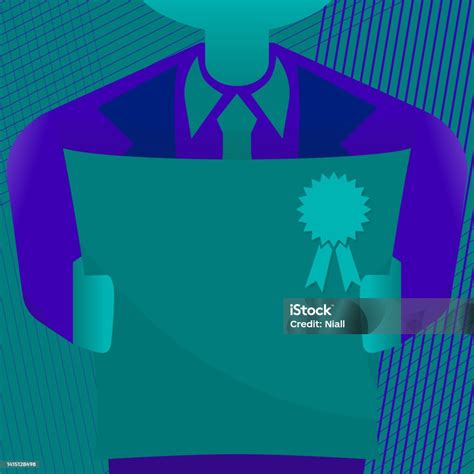 우표와 리본으로 빈 종이 시트를 들고 정장을 입은 어린이 텍스트를위한 공간이있는 평범한 종이 조각을 보여주는 손 손바닥의 공식 헌장 개념에 대한 스톡 벡터 아트 및 기타