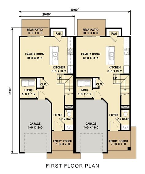 Modern Townhouse Plans For Narrow Lots Narrow Lot House Plans Duplex