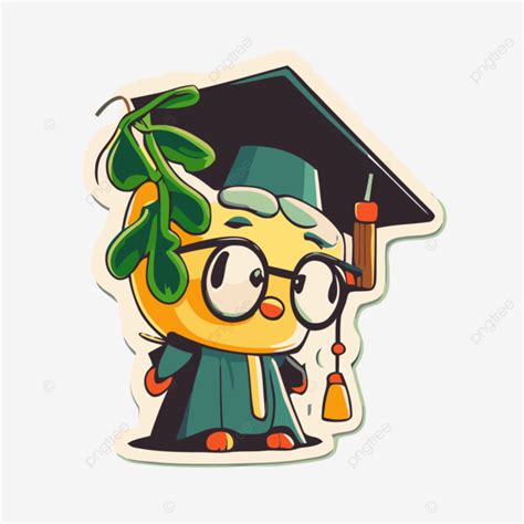 귀여운 마스코트 벡터 학생 일러스트 스티커 고립 된 만화 졸업 가운 스티커 디자인 상표 Png 일러스트 및 벡터 에 대한 무료 다운로드 Pngtree