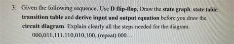 Solved Given The Following Sequence Use D Flip Flop Chegg Com