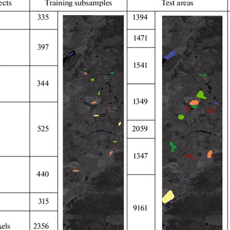 Classes Of Objects Training Subsamples And Test Areas Download Classes Of Objects Training Subsamples And Test Areas Download