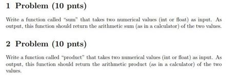 solved 1 problem 10 pnts write a function called sum