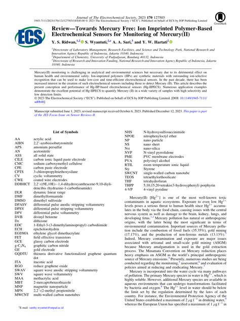 Review—towards Mercury Free Ion Imprinted Polymer Based Electrochemical Sensors For Monitoring
