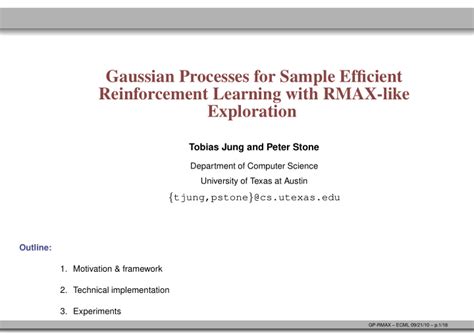 Ppt Gaussian Processes For Sample Efficient Reinforcement Learning