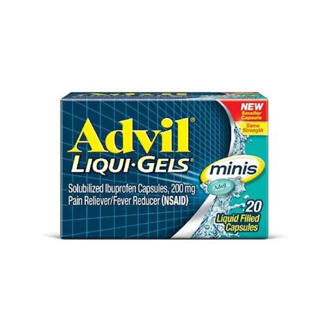 Advil Liquid Gel Mini 20 Count Pk72 176920 Zoro