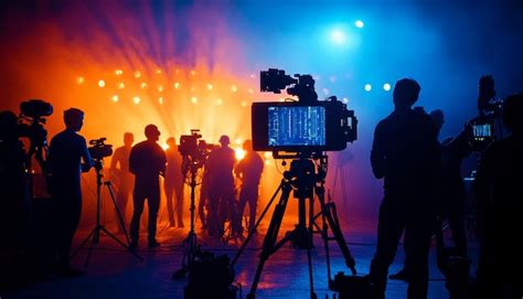 A Camera Set Up With A Camera On It Premium AI Generated Image