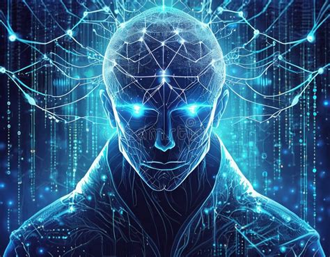 Conceptual Hacker S Brain With Neural Pathways Illuminated By Streams Of Binary Code Stock Image