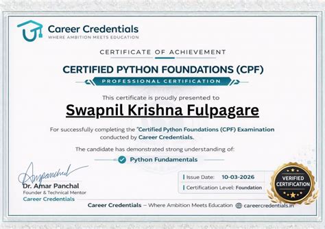 Python Certification Careercredentials Programming