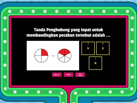 Membandingkan Pecahan Gameshow Quiz