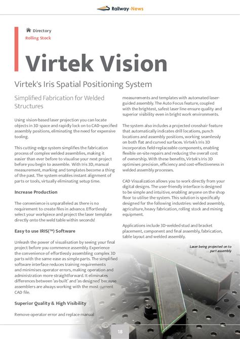 Virtek Laser Solutions For Rail