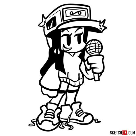 How To Draw Cassette Girl Friday Night Funkin Sketchok Easy