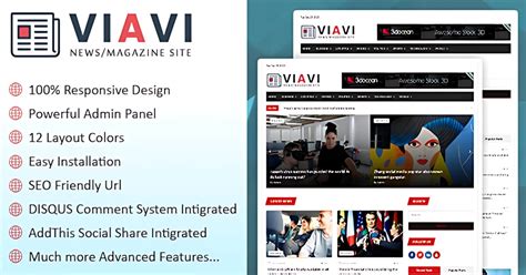 viavi news magazine blog laravel script premium gpl codeintra