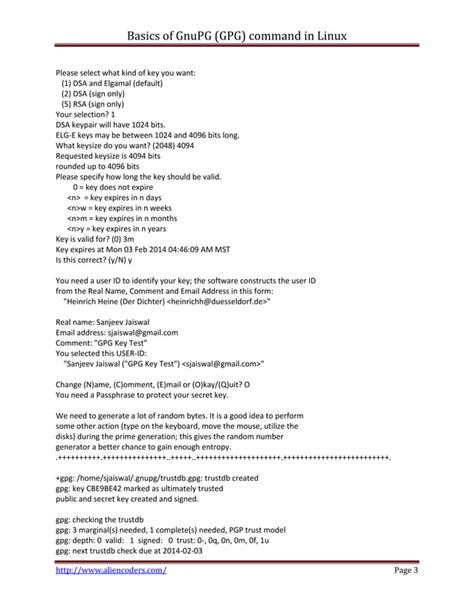 Basics Of Gnupg Gpg Command In Linux Pdf Email Internet