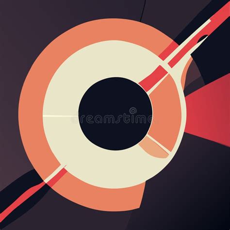 Abstract Geometric Background With Circles And Lines Vector Illustration In A Flat Style Stock